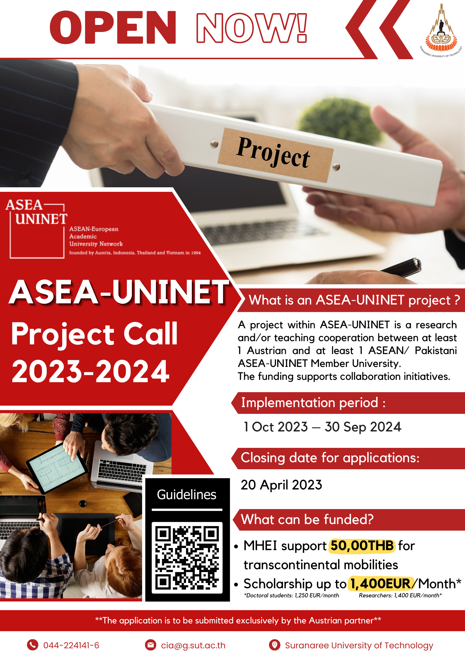 ASEA-UNINET Project Call 2023-2024, Deadline: April 20, 2023 Center for International Affairs