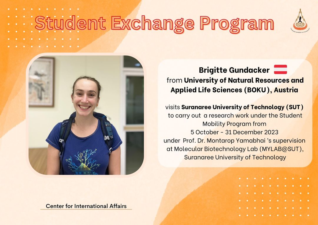 SUT's Student Mobility Program Welcomes Brigitte Gundacker from BOKU Center for International ...
