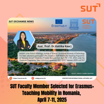 SUT Faculty Member Selected for Erasmus+ Teaching Mobility in Romania, April 7-11, 2025 Center ...