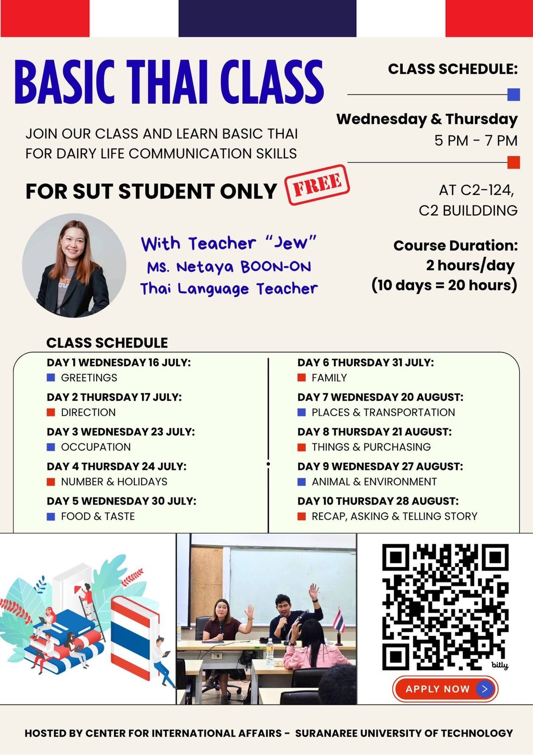 SUT Offers Free Basic Thai Language Course for Students – Center for ...